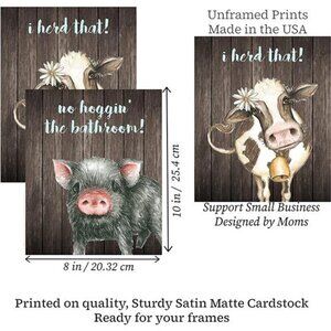 Wall Decor | Farmhouse Bathroom Themed Decor Art Farm Rustic Wood Style ...